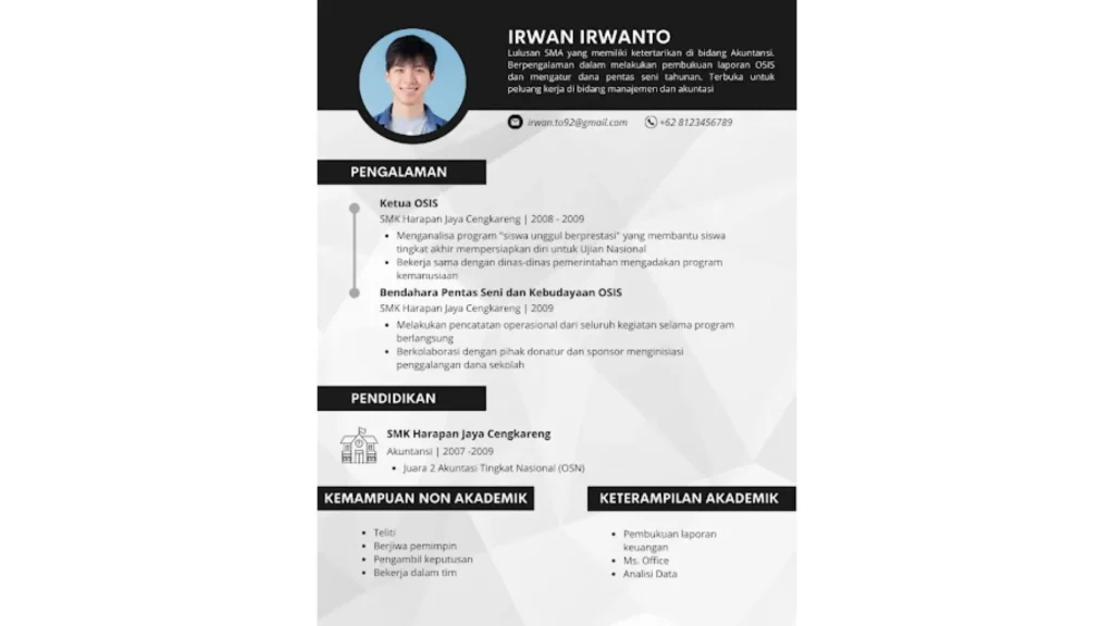 10 Contoh CV Lulusan SMA ATS-Friendly & Cara Membuatnya